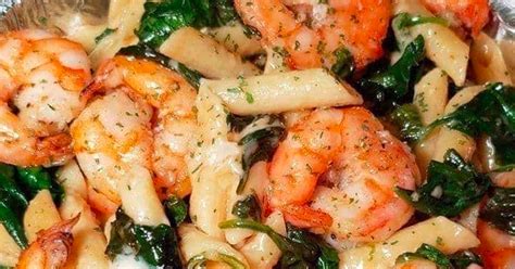 Cheese Shrimp Penne Pasta Spinach Delish Club