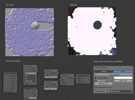 Dynamic Paint Brush Erase Doesn T Work In Render Output Blender Stack Exchange