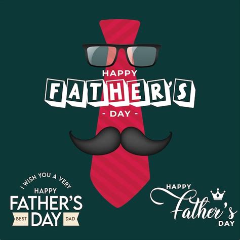 Día del Padre o plantilla de estandarte con bigote de corbata y gafas