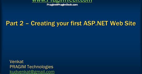Sql Server Net And C Video Tutorial Part 2 Creating Your First Aspnet Web Site