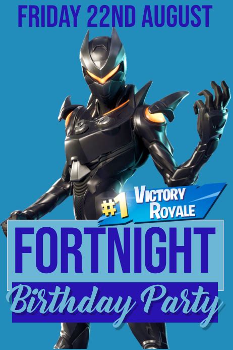 Fortnite Birthday Template Postermywall