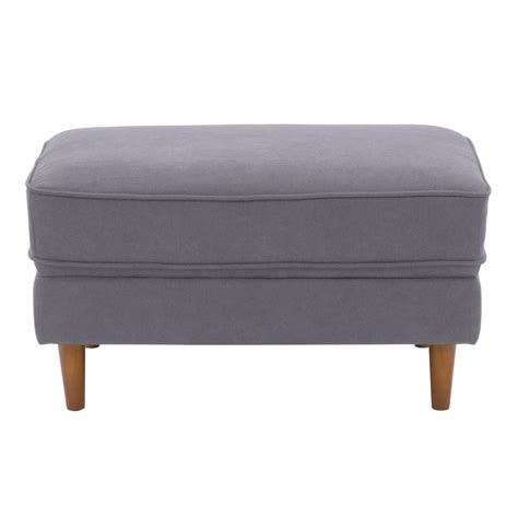 Corliving Mulberry Fabric Upholstered Modern Ottoman