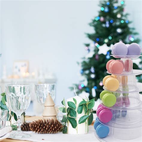 6 Tier Macaron Tower Display Stand Clear Round Macaron Tower Tray