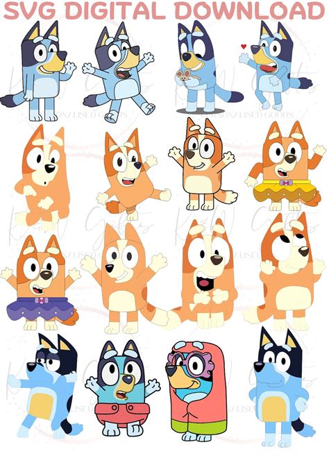 Bluey SVG Bundle Bluey Font Bluey Birthday Digital Download Etsy UK
