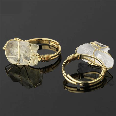 Healing Raw Crystal Rings