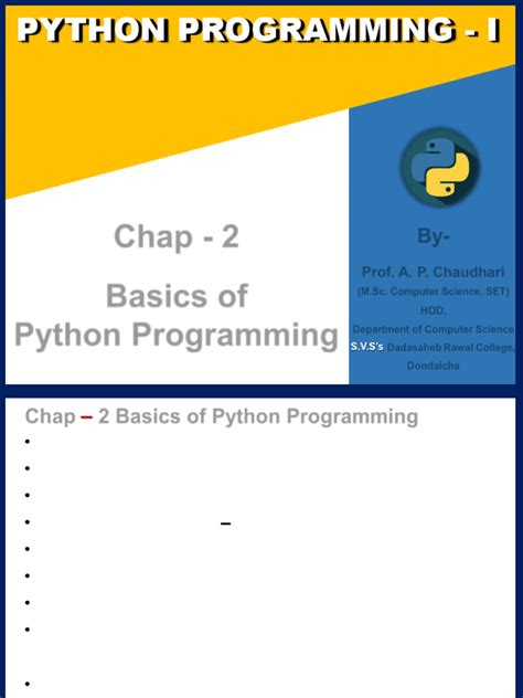 Chap-2 Basics of Python Programming | PDF | Control Flow | Variable (Computer Science)