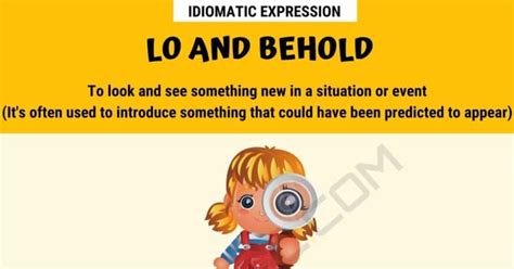 Lo And Behold Meaning Learn The Definition Of This Useful Idiom Esl