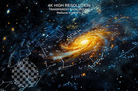 Premium Psd Mathematical And Physical Formulas Galaxy Textured On