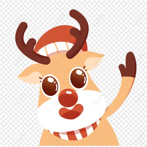 Christmas Red Nosed Reindeer Rudolph Cute Cartoon Stylechristmas Tree