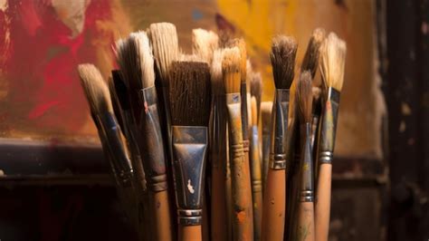 Premium AI Image A Collection Of Brushes Are Lined Up In A Row