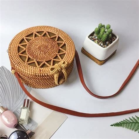 Sac De Plage Rond En Paille De Rotin Rétro Bali Cdiscount Bagagerie