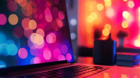 Close Up Argb Keyboard Of Laptop Premium Ai Generated Image