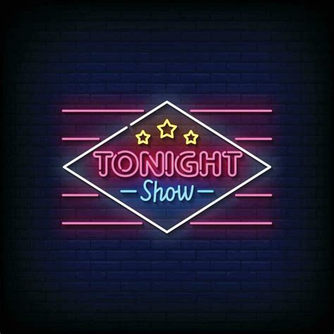 Neon Sign Tonight Show With Brick Wall Background Vector 26822865