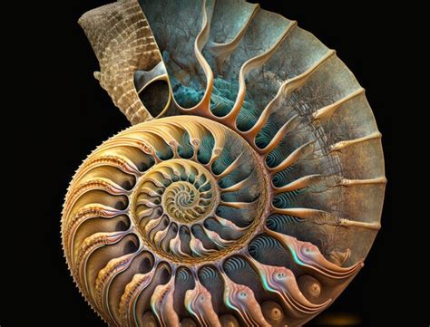 Premium Ai Image Ammonite Fossil Background Created With Generative