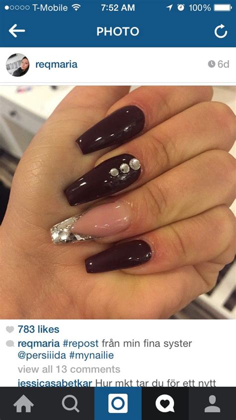Elegant Black Claws With Silver Bling Black Claws Nails Silver Bling