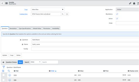 creating dependent variables in service catalog h servicenow
