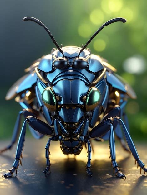 Premium Ai Image Robotic Wasp Insect Robot Robotic Wasp Bee Cyborg