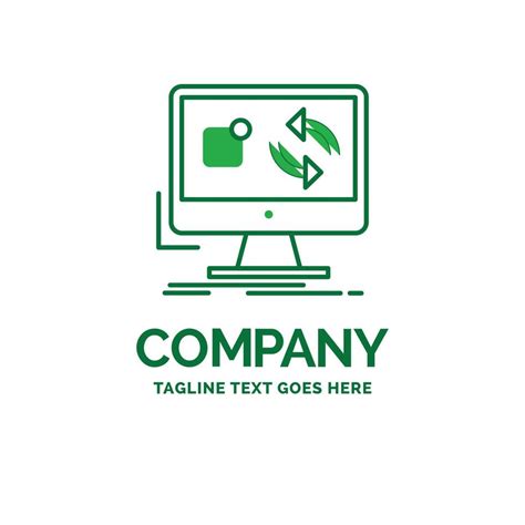 Update App Application Install Sync Flat Business Logo Template Creative Green Brand Name