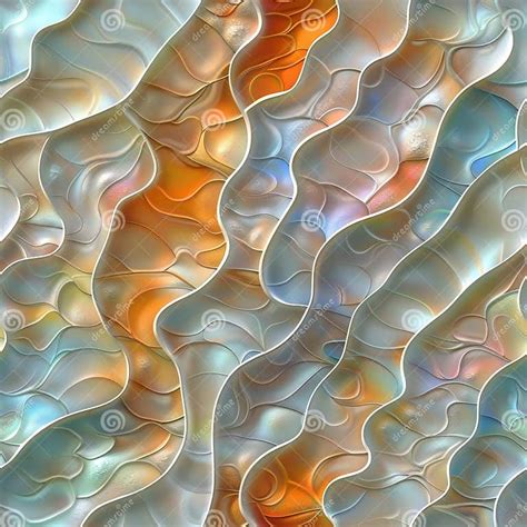 3d Wavy Stained Glass Seamless Pattern With Muted Colors Stock Image