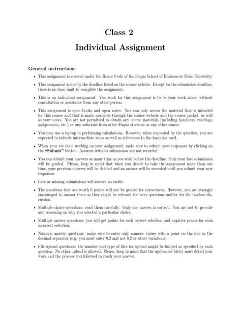 class 2 individual assignment general instructions pdf random