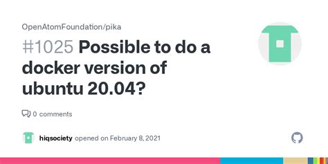 Possible To Do A Docker Version Of Ubuntu 20 04 Issue 1025