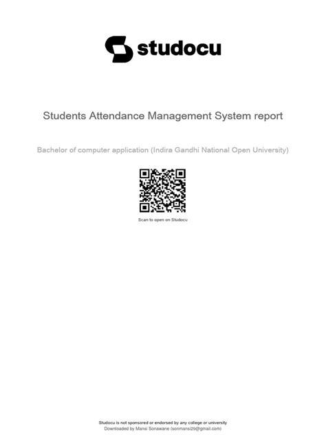 Students Attendance Management System Report Pdf Feasibility Study