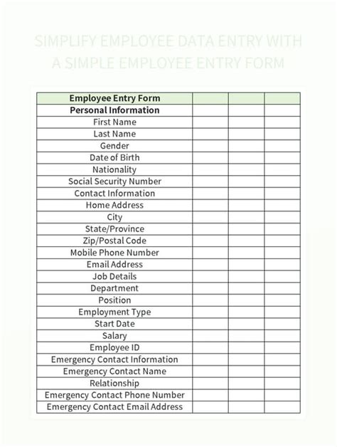 Simplify Employee Data Entry With A Simple Employee Entry Form Excel