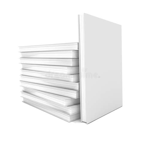 3d Rendem De Uma Pilha Dos Livros No Fundo Branco Isolado Ilustração
