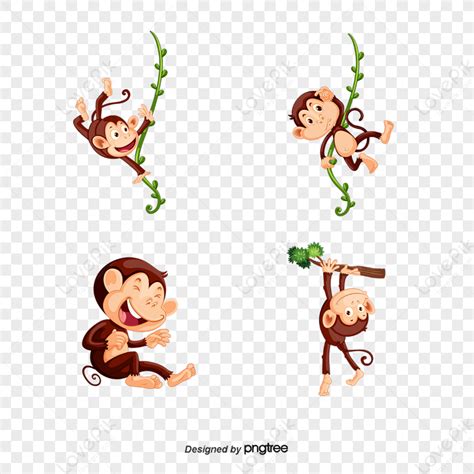 Cartoon Monkey Swinging