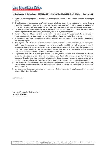 Aluminioaprobación X Emisión De Obligaciones Cedal