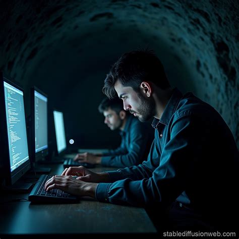 Programmers In Dark Python Code Mines Stable Diffusion Online