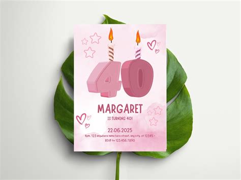 Editable Adult Birthday Party Invitationany Age Women Birthday