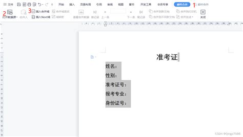 使用wps创建准考证步骤指南 Csdn博客