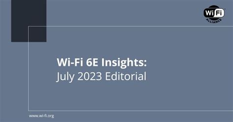 Wi Fi Alliance On Linkedin Wi Fi 6e Insights July 2023 Editorial