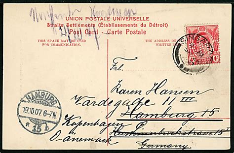 Cents Edward VII Med Perfin B M C Behn Meyer Co Fra