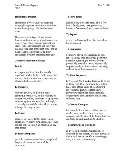 English Transitional Devices Pdf