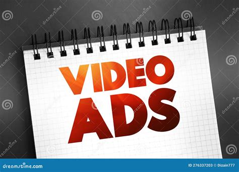 Video Ads Text On Notepad Concept Background Stock Illustration
