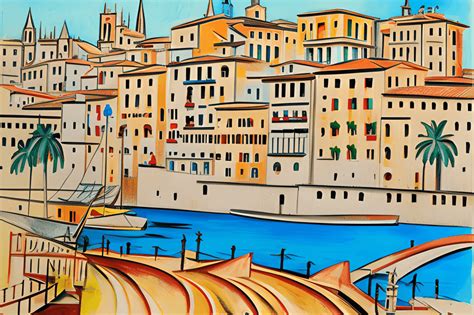 Pablo Picasso Painting City Of Mallorca In Spain · Creative Fabrica