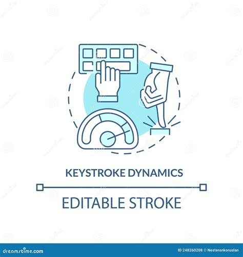 Keystroke Dynamics Turquoise Concept Icon Stock Vector Illustration