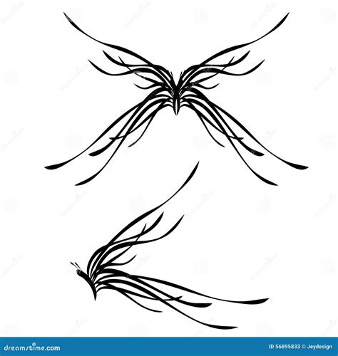 Tatuaggio Astratto Della Farfalla Vettore Illustrazione Vettoriale