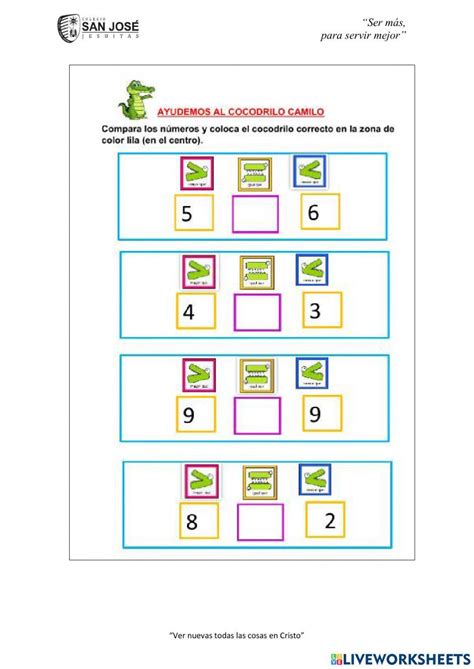 Comparación De Números Primer Grado Sj Worksheet Live Worksheets