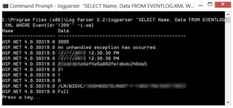Using Logparser To Analyze The Eventlogxml Azure App Service Web App