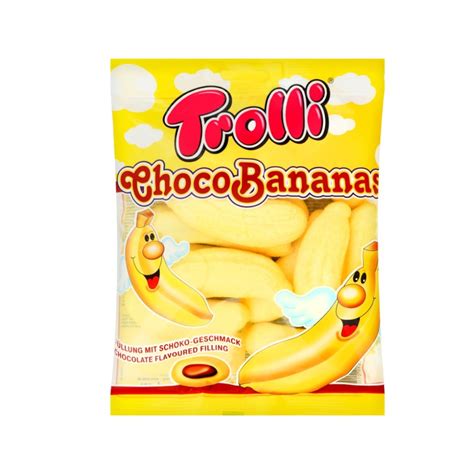 Жувальні Цукерки Trolli Choco Bananas 150 G купити оптом на Cenaoptom