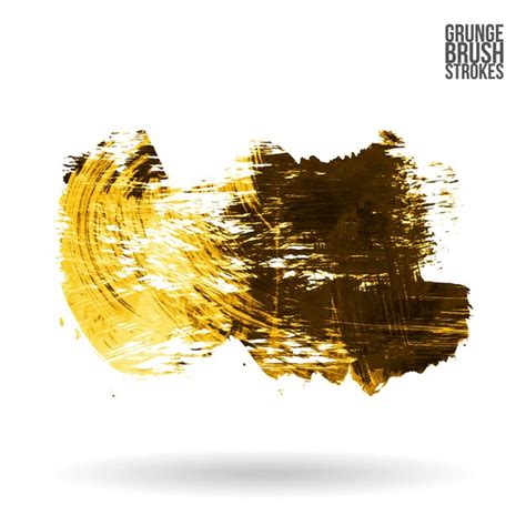 Premium Vector Yellow Brush Stroke And Texture Grunge Vector Abstract Hand Painted Element