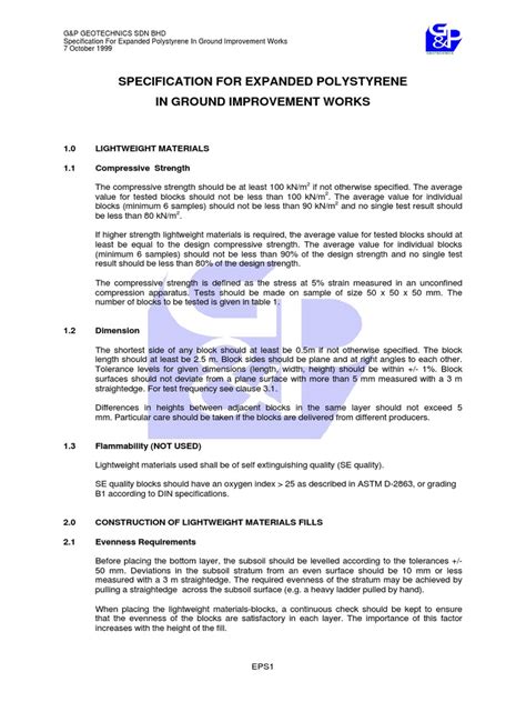 Specification For Expanded Polysterine Pdf Concrete Engineering