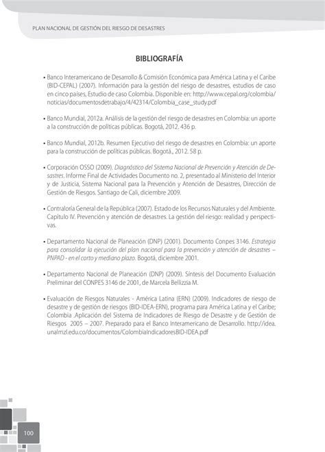 Plan Nacional De Gestión Del Riesgo Una Estrategia De Desarrollo 2015