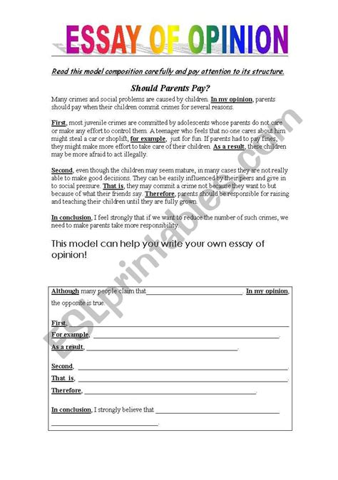 Opinion Writing Template
