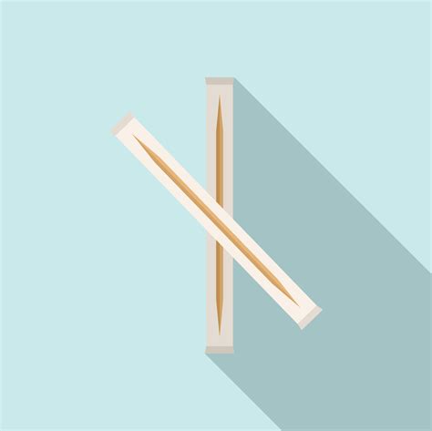 Dental toothpick icon flat vector. Tooth pick 15108099 Vector Art at ...