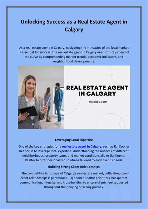 Ppt Unlocking Success As A Real Estate Agent In Calgary Powerpoint