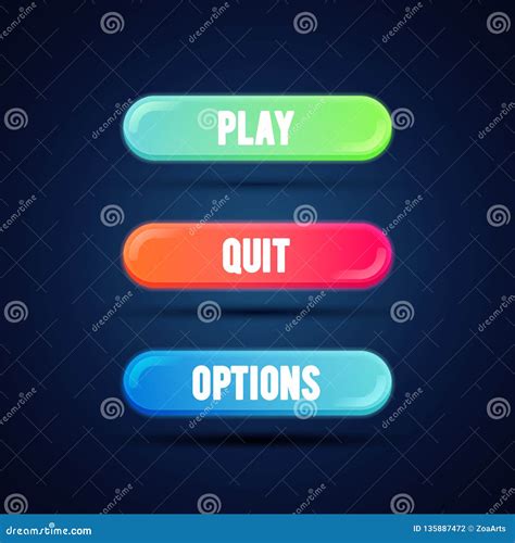 Game Ui Buttons Mobile Application Interface Elements Cartoon